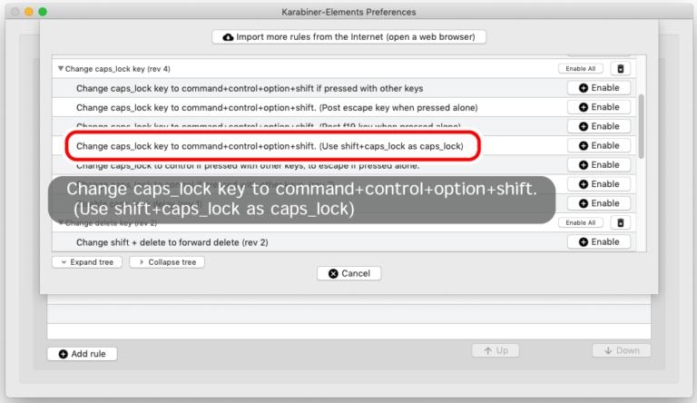 【Karabiner-Elements】Caps_lockキー1つで command+control+option+shiftの同時押し | 3DPI Note